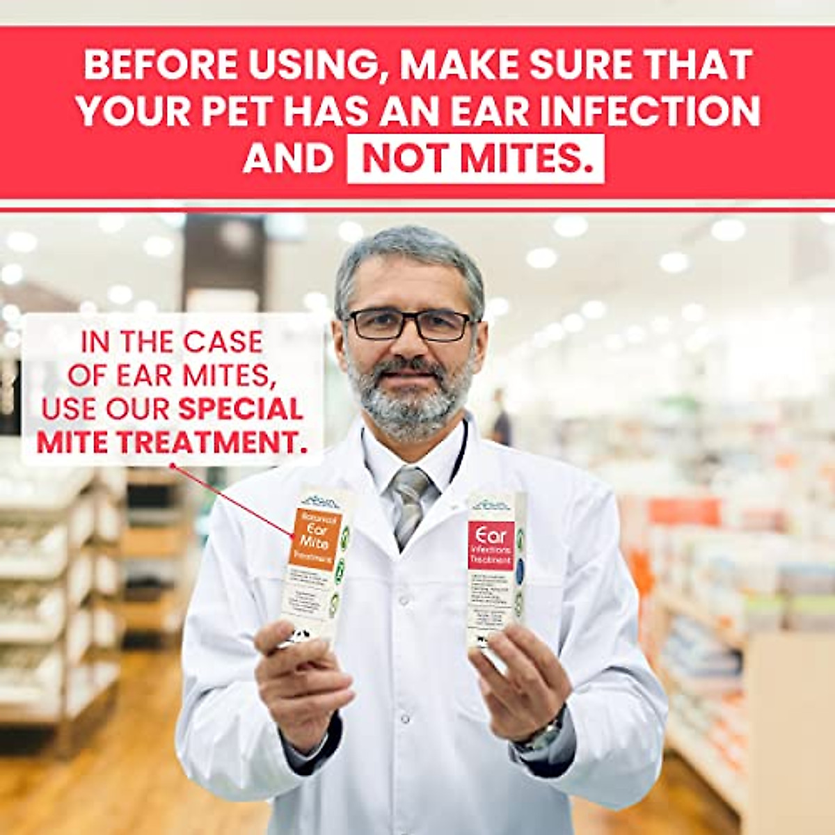 Arava Dog Ear Infection Treatment - First Aid in Acute & Chronic Inflammations - Anti Itch Effective Ear Cleaner - Pet Otic Ear Care Solution