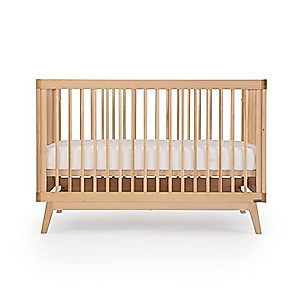 dadada Baby Soho 3-in-1 Convertible Crib – GREENGUARD Gold Certified, Made in Italy, Solid Beechwood – Adjustable Mattress Height, Modern Design 53.15 x 29.95 x 36.7 in 3 Colors (Natural)