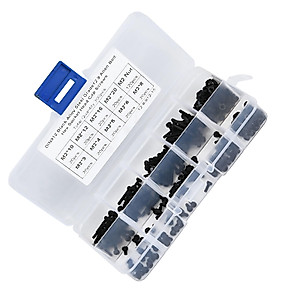 300PCS M2 x 3-20mm 12.9 Grade Black Hex Socket Screw Bolt and Nut Kit Alloy Steel Button Head Socket Bolts