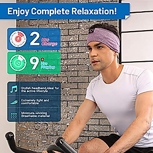 Perytong Sleep Headphones, Bluetooth Sports Headband Headphones with Ultra-Thin HD Stereo Speakers Perfect for Sleeping,Workout,Jogging,Yoga,Insomnia, Air Travel, Meditation