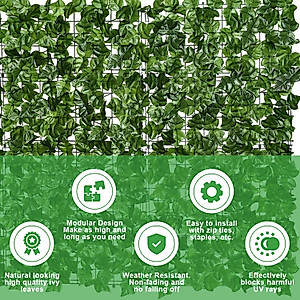 Artificial Ivy Balcony Privacy Screen, UV Coated Faux Ivy Privacy Fence Screen - Expandable Fake Ivy Fence - Ivy Fence Privacy Screen, Artificial Ivy Privacy Fence, Patio Decor For Fences Up To 4 Feet