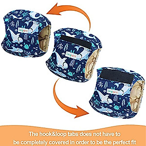 Langsprit Male Belly Bands for Dogs (Pack of 3) - High Absorbing Dog Wraps Male Washable - Reusable Male Dog Diapers (Sloth,Whale,Dinosaur, Small)