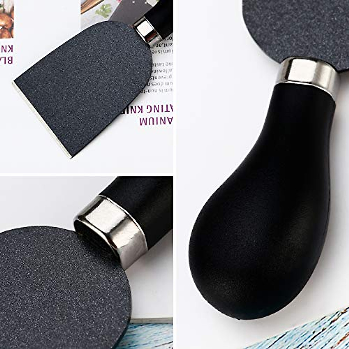 hecef Cheese Knife Set of 4, Non-Stick Coated Gift Set for Christmas, Anniversary, Party, Housewarming, Picnic, Birthdays, Wedding(Black)