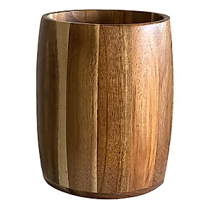 The Pretty Turtle Bamboo Kitchen Counter Utensil Crock Holder Caddy 6" x 4 1/2" (Oval Acacia)
