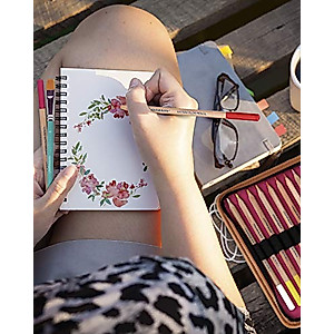 COLOUR BLOCK Watercolor Pencil Travel Art Set I 34pc Professional Drawing Kit, 50Sheets Drawing Pad, Paint Brushes I Vibrant Pigments for Coloring, Blending