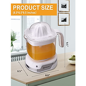 Homeleader Electric Citrus Juicer, Lemon Squeezer with Powerful Motor and LED Working Lamp, Orange Juicer for Grapefruits, Orange and Lemon-White, 1.2L