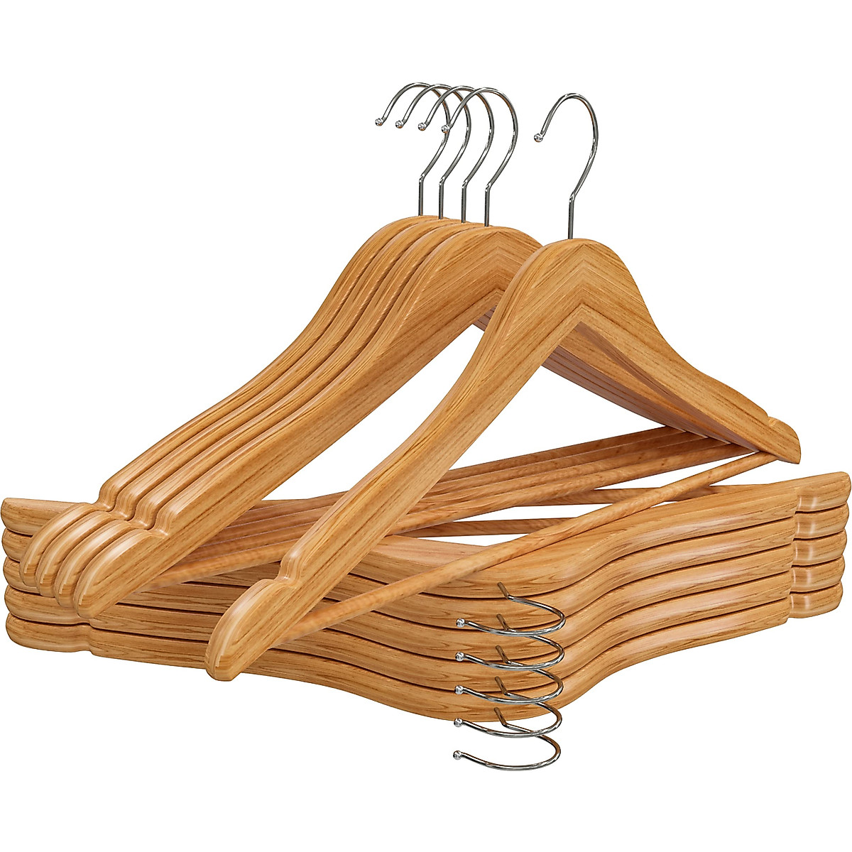 Utopia Home 20 Pack Premium Wooden Hangers - Durable & Slim Coat Hangers - Suit Hangers with 360-Degree Rotatable Hook - Wood Hangers with Shoulder Grooves (Natural Color)