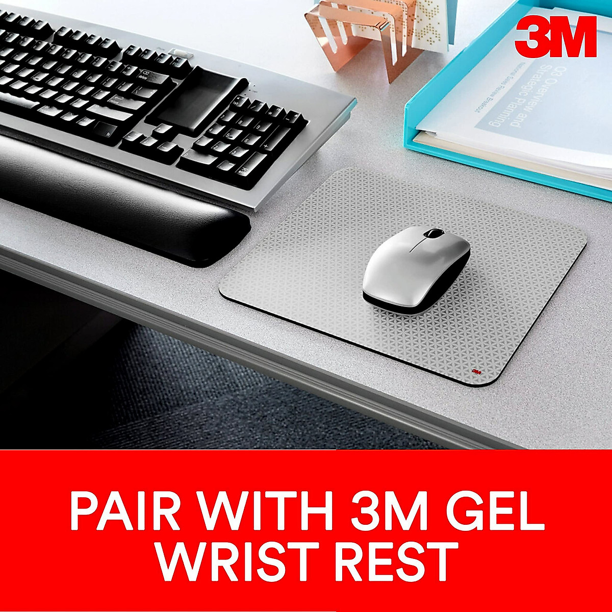 3M Precise Mouse Pad Enhances the Precision of Optical Mice at Fast Speed, 9 in x 8 in (MP114-BSD1)