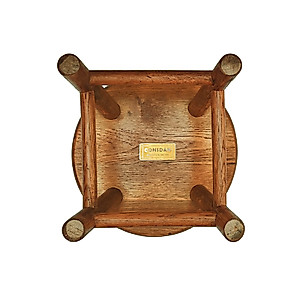 CONSDAN Kids Stool, Milking Stool, USA Grown Oak, Plant Stand, Handcrafted Solid Wood Stool, 9" Low Stool, Round Step Stool, Wooden Stool for Kids, Small Short Stool, Shoe Changing Stool(Chocolate)