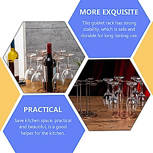 DOITOOL Metal Shelf Brackets Wine Glass Rack Countertop Wine Glass Holder Freestanding Stemware Storage Rack Wine Glass Stand Air Drying Tree Display Hanger for Home Bar Rose Gold Shelf Holders