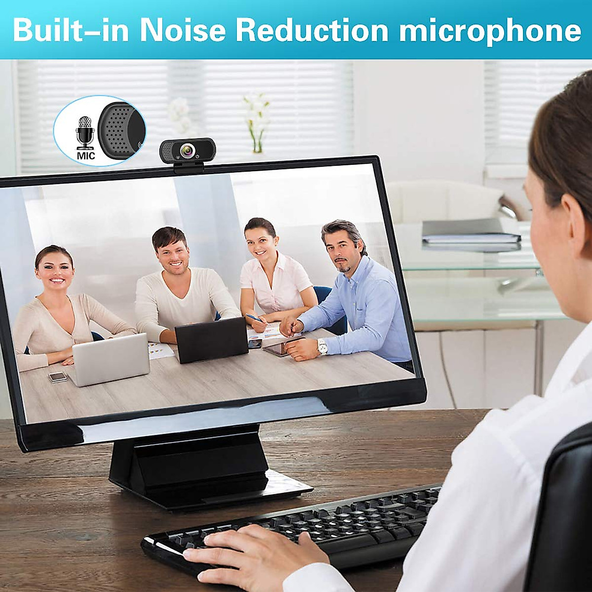 ZIQIAN HD Webcam 1080P Webcam,Live Streaming Web Camera with Stereo Microphone, Desktop or Laptop USB Webcam with 100 Degree View Angle for Conferencing, Streaming, Gaming.Video Calling (N5 Webcam)