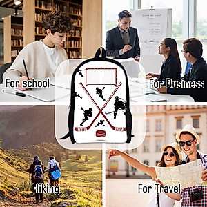 Nakgn Hockey Player Print Kids School Backpack for Elementary Girl Boy