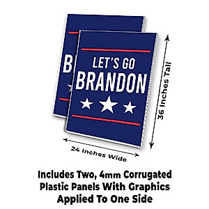 Let's Go Brandon (24" x 36") 4Mm Corrugated Plastic Panel, Graphics Applied to 1 Side (Pk of 2) | Trump, Biden, Political, MAGA, Republican, FJB