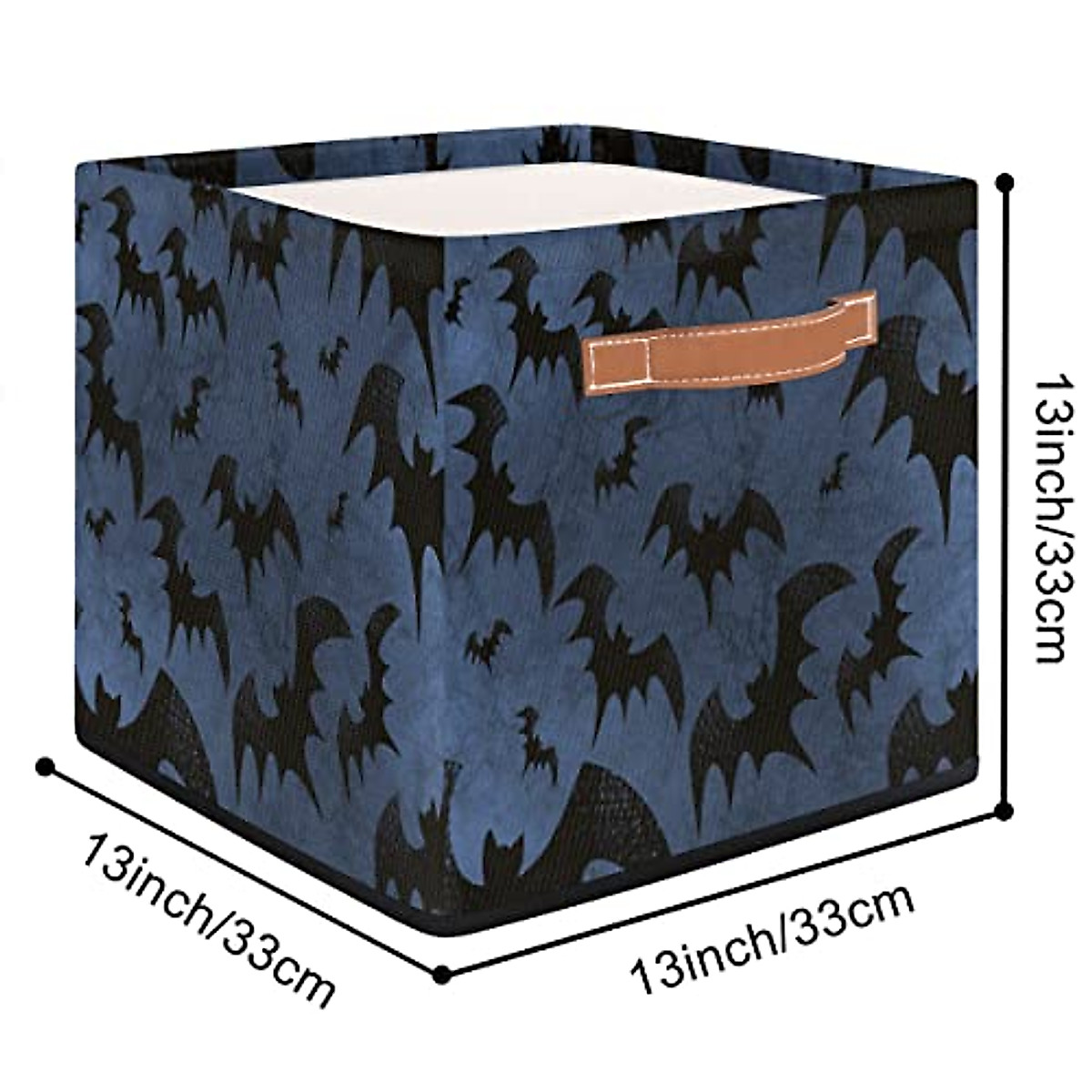 13x13x13 Storage Cube Bins Horror Night Fabric Storage Cubes 13 inch Collapsible Storage Bins Cubby Storage Baskets for Organizing Shelf Cabinet Bookcase Boxes