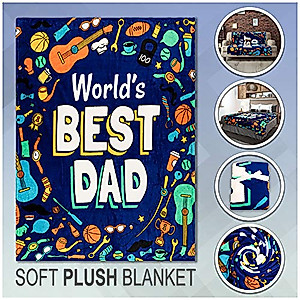 Infinity Republic - World's Best Dad Super Plush Blanket - Perfect for Father's Day, Birthday Gifts, Decor, etc!