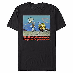 Nickelodeon Men's Big Krusty Krab Pizza, Black, X-Large Tall
