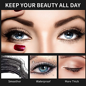 Mascara And Mascara Curling Thick Smudging No Long-lasting mascara Beauty Mascara (b1-Black, One Size)