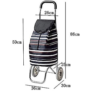 Shopping Trolley on Wheels Multi Function Shopping Cart Light Weight Aluminum Alloy Trolley Large Capacity Wheeled Foldable Push Cart Bag with 2 Wheels Storage Hand Trucks,Red and White Letters