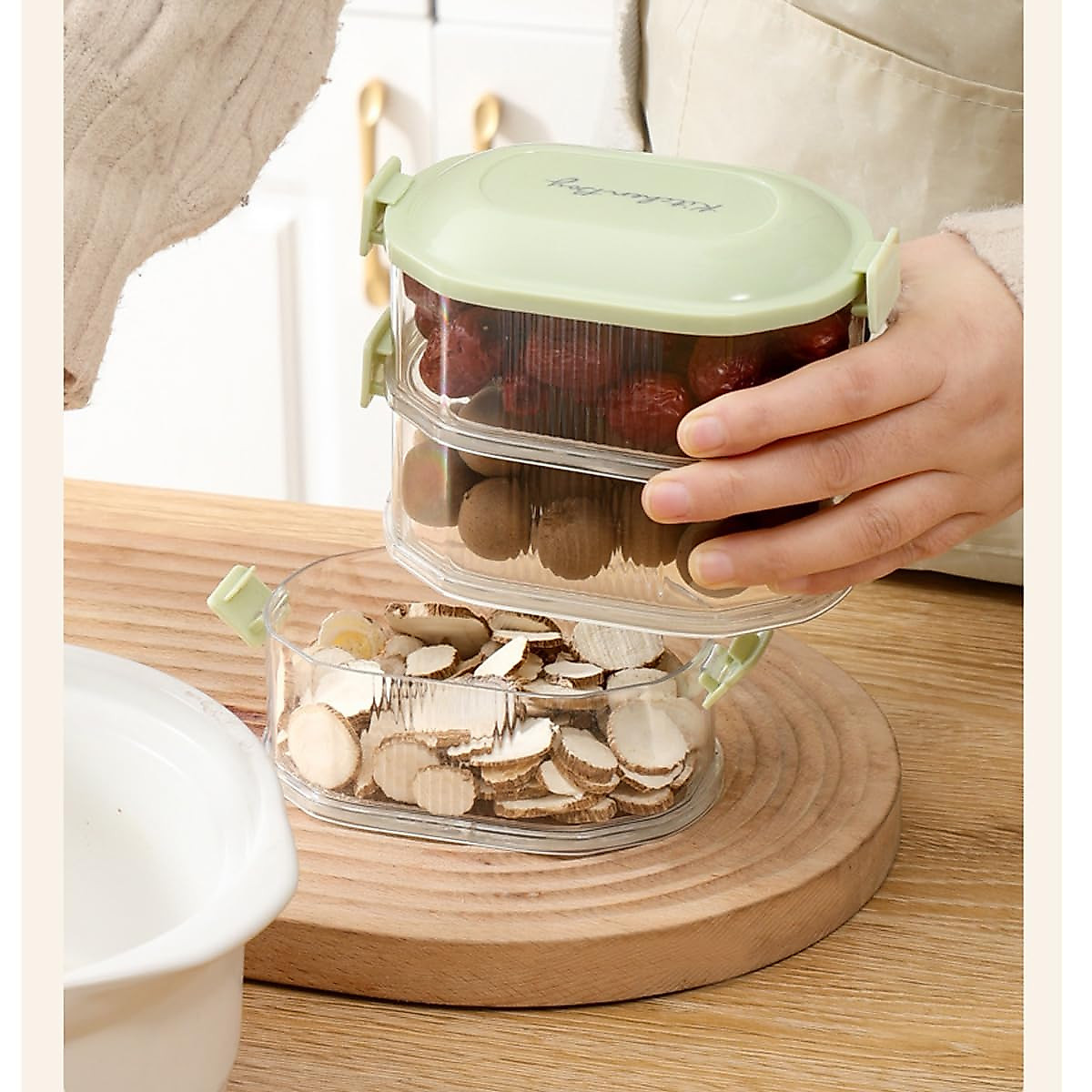 Food Storage Containers with Lids Airtight, Plastic Storage Meal Prep Container-Stackable Food Preservation Organizer Box 100% Leakproof & BPA-Free Organization and Storage Sets (White,4)