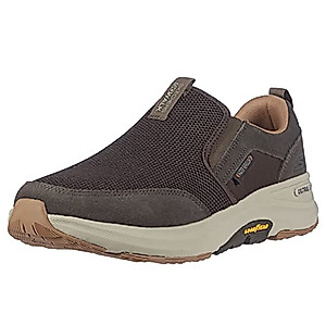 Skechers Men's Go Walk Outdoor-Athletic Slip-On Trail Hiking Shoes with Air Cooled Memory Foam Sneaker, Brown, 10 X-Wide