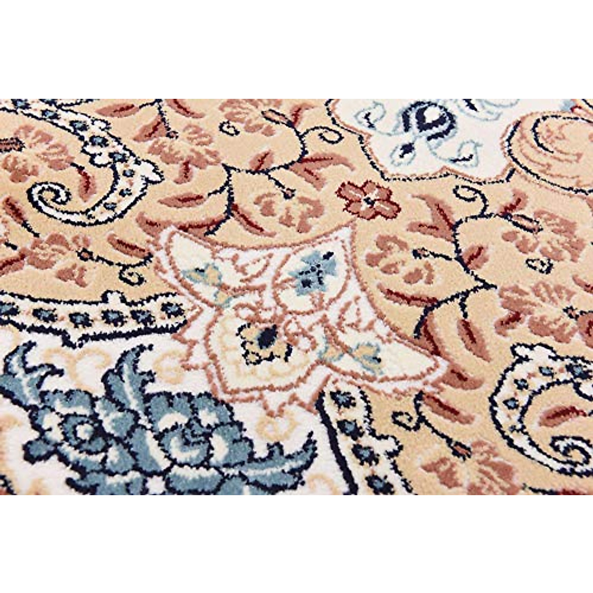 Unique Loom Narenj Collection Classic Traditional Medallion Textured Design Area Rug, 8 x 10 ft, Ivory/Tan