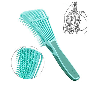 Detangling Brush for Curly Hair, Black Hair Detangler, Afro Textured 3a to 4c Kinky Wavy, for Wet/Dry/Long Thick Curly Hair, Exfoliating Your Scalp for Beautiful and Shiny Curls (Green)