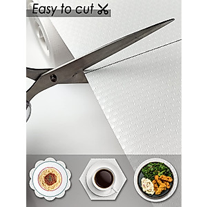 SMAYHO Shelf Liner, 17.7 Inch x 10 FT Non Adhesive Cabinet Liner, Washable & Durable Drawer Liner, Non-Slip Shelf Liners for Kitchen Cabinets, Shelves, Drawers, Refrigerators - White