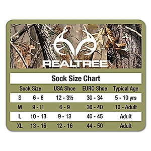 Realtree Mens Lightweight Liner Mid-Calf Tall Boot Socks 4 Pair Pack (L - Men's Shoe 9-13, Black)