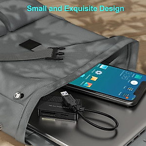 Compact Flash Card Reader, Multi Memory Card 4-in-1 Simultaneous Reading 5Gbps Data Transfer, SD/Micro SD TF/MS/CF External Adapter for Computer PC Camera Laptop