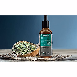 TALYA Oregano Oil Herbal Supplement 0.67 fl. oz, Premium Quality, 100% Natural, High Carvacrol, Supports Healthy System, Digestion & Respiratory Relief, Skin & Nails, Non-GMO, Vegan, Essential Oil