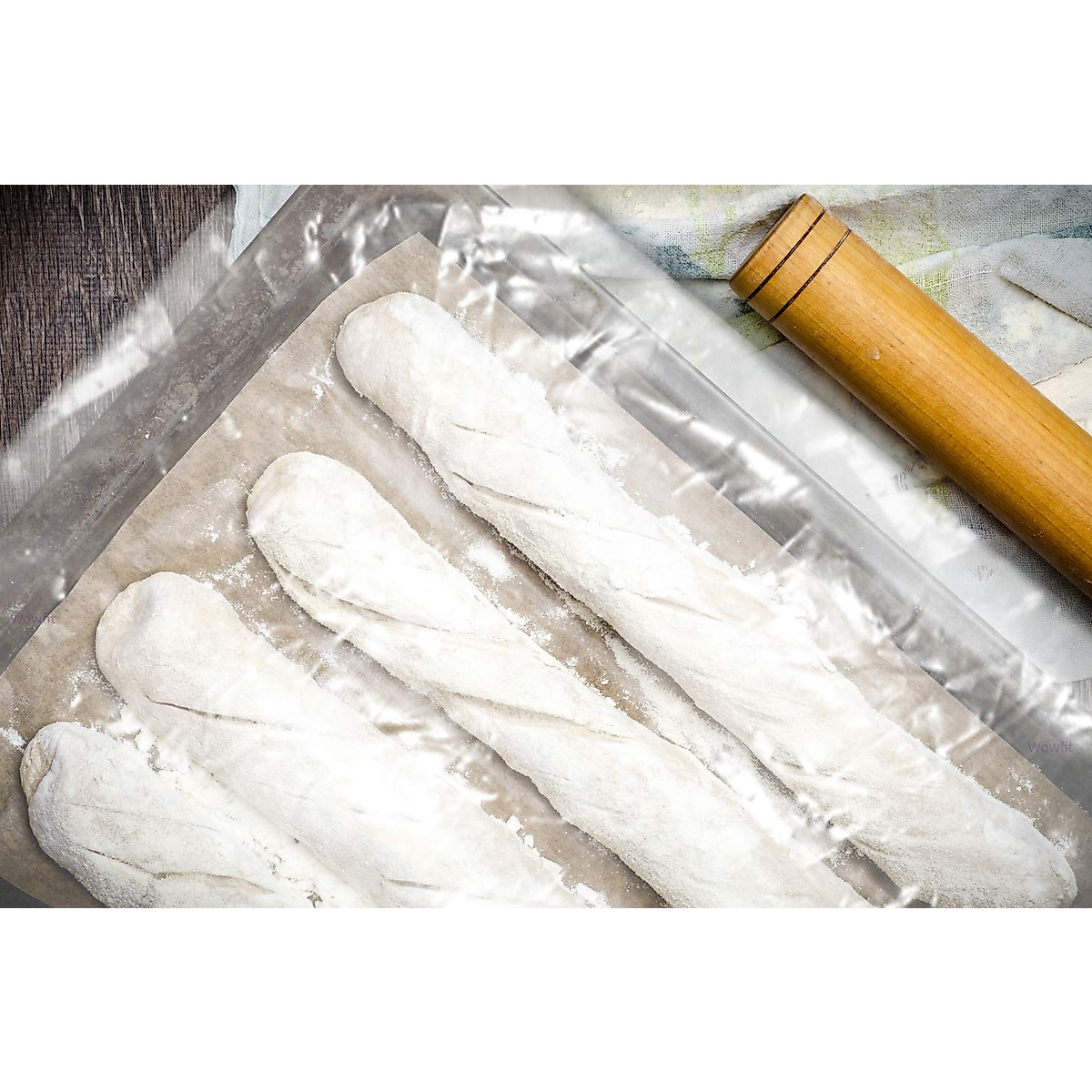 Wowfit 500 CT 18x24 inches 1 Mil Clear Plastic Flat Open Poly Bags Great for Proving Bread, Dough, Storage, Packaging and More (18 x 24 inches)