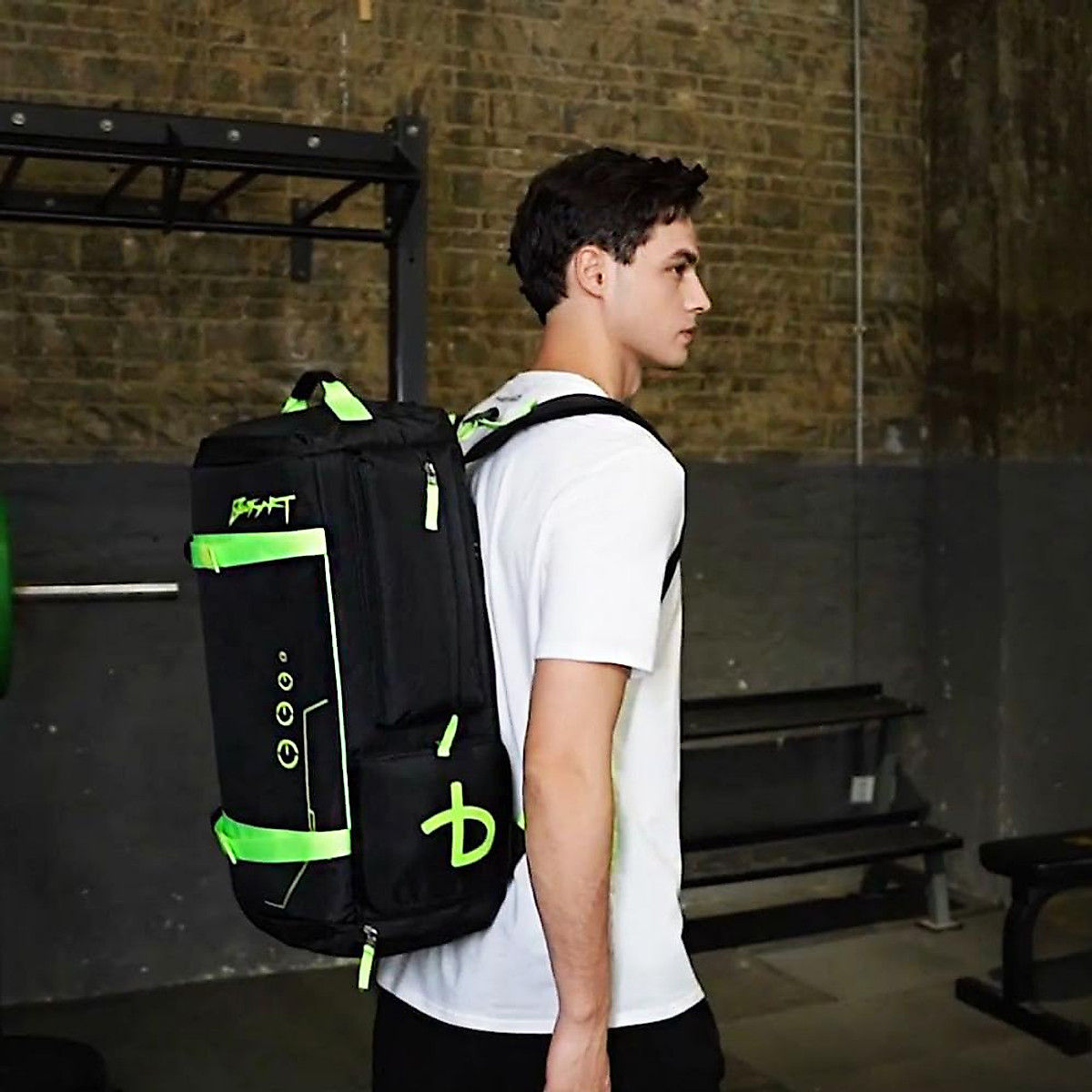 BE SMART 50L Extra Large Gym Backpack for Men, Big Gym Bag with Shoes Compartment, Waterproof Heavy Duty Duffel Bags, Men's Workout Backpacks for Outdoor Sport,Hiking,Camping,Travel (Black, XL)