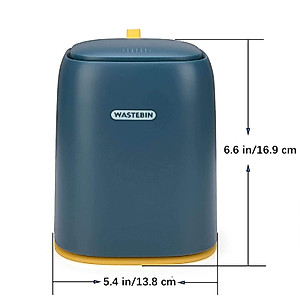 Originals 1.5L Mini Countertop Trash Can, Blue, Made of Eco-Friendly ABS+PP Material, BPA-Free, Easy to Clean and Wash, with Silicone Handle, Snap-On Design, Odor Control