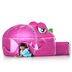 Light-Up Air Tent, Inflatable Blow Up Tent - 30 Seconds Setup - Kids Toys, Age 3 4 5 6 7 8 Years Old - Fort Building - Birthday Gift Idea for Boys and Girls Ages 4-6, Dinosaur Toys