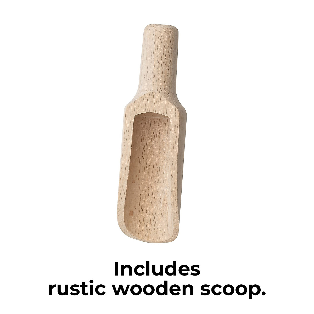 Glass Bath Salt Jar with Wooden Scoop for Bath Salt, Bath Salt Container With Airtight Lid Holds 74 oz of Bath Salt Epsom Salt, Laundry, Flour Multi Use