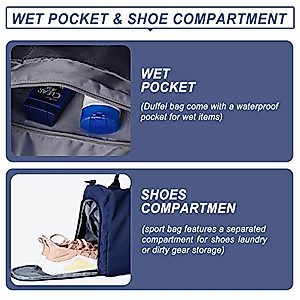 Weekender Duffel Bags for Women Men, Travel Totes Bag for Airplane, Cute Sports Gym Dance Bag Overnight Luggage Bag with Wet Pocket Shoe Compartment, Carry On Hospital Bag for Labor and Delivery