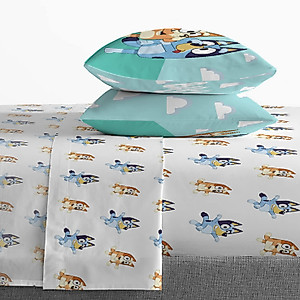 Jay Franco Bluey & Bingo 7 Piece Full Size Bed Set - Includes Comforter & Sheet Set - Super Soft Kids Bedding Fade Resistant Microfiber (Official Bluey Product)