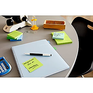 Post-it Super Sticky Recycled Notes, 3x3 in, 5 Pads, 2x the Sticking Power, Poptimistic, Bright Colors, 30% Recycled Paper (654-5SST)