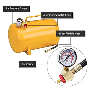 JIAXIMAN Air Tank Valve Kit with Gauge, Safety Valve Manifold and 4 Feet Air Tank Hose Assembly for Portable Air Tank