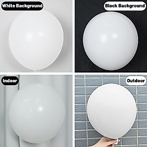 Jobkoo White Balloons 12 Inch, 60 PCS White Latex Balloons for Arch, Party Helium Balloons for White Party Decorations, Birthday Decorations for Bridal Baby Shower, Bachelorette Engagement Backdrop