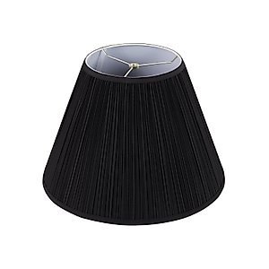 Aspen Creative 33144, Mushroom Shaped Pleated Traditional Spider Construction Lamp Shade, Black, 9" Top x 18" Bottom x 13" Slant Height