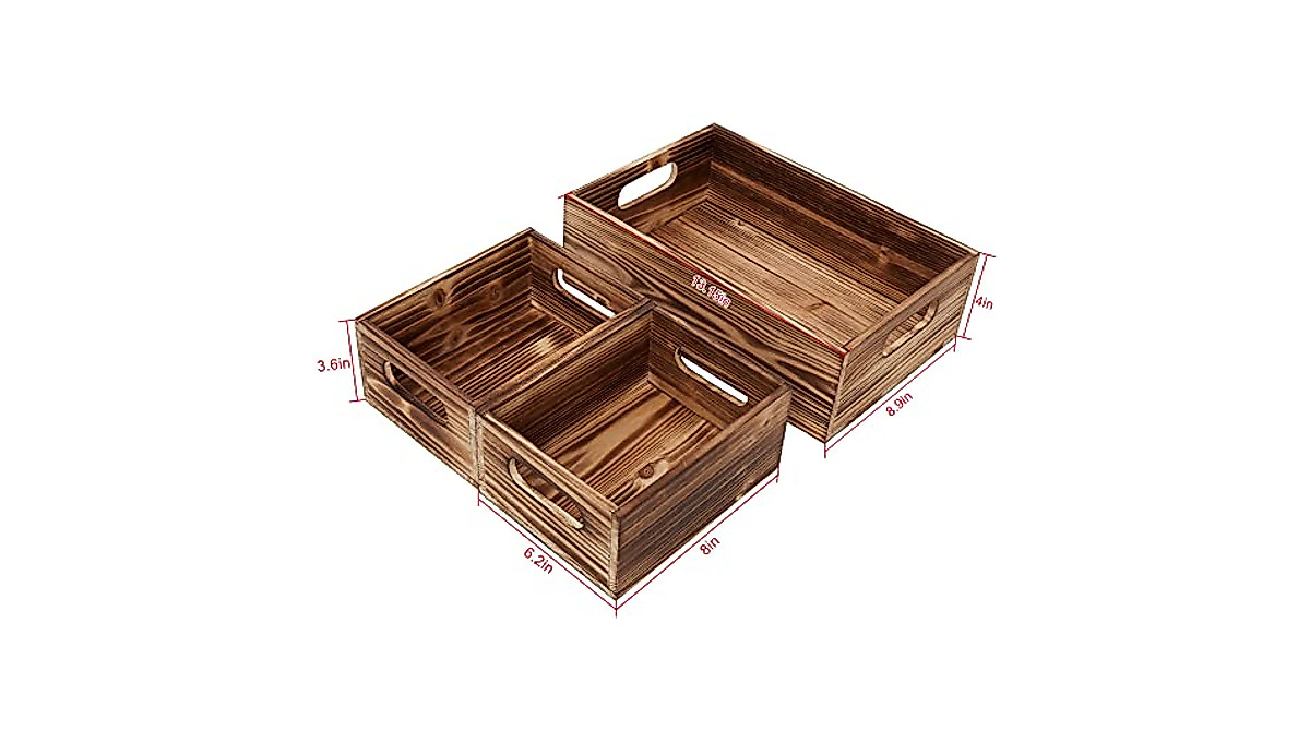 Wooden Crate Set – Rustic Stackable Storage & Home Decor