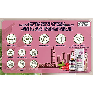 Advanced Clinicals Rosehip Oil Facial Skin Care Serum Moisturizer Face Oil W/Vitamin C & Vitamin E For Reducing Appearance Of Sun Damage Skin, Age Spots, & Wrinkles, 1.8 Fl Oz (Pack of 2)