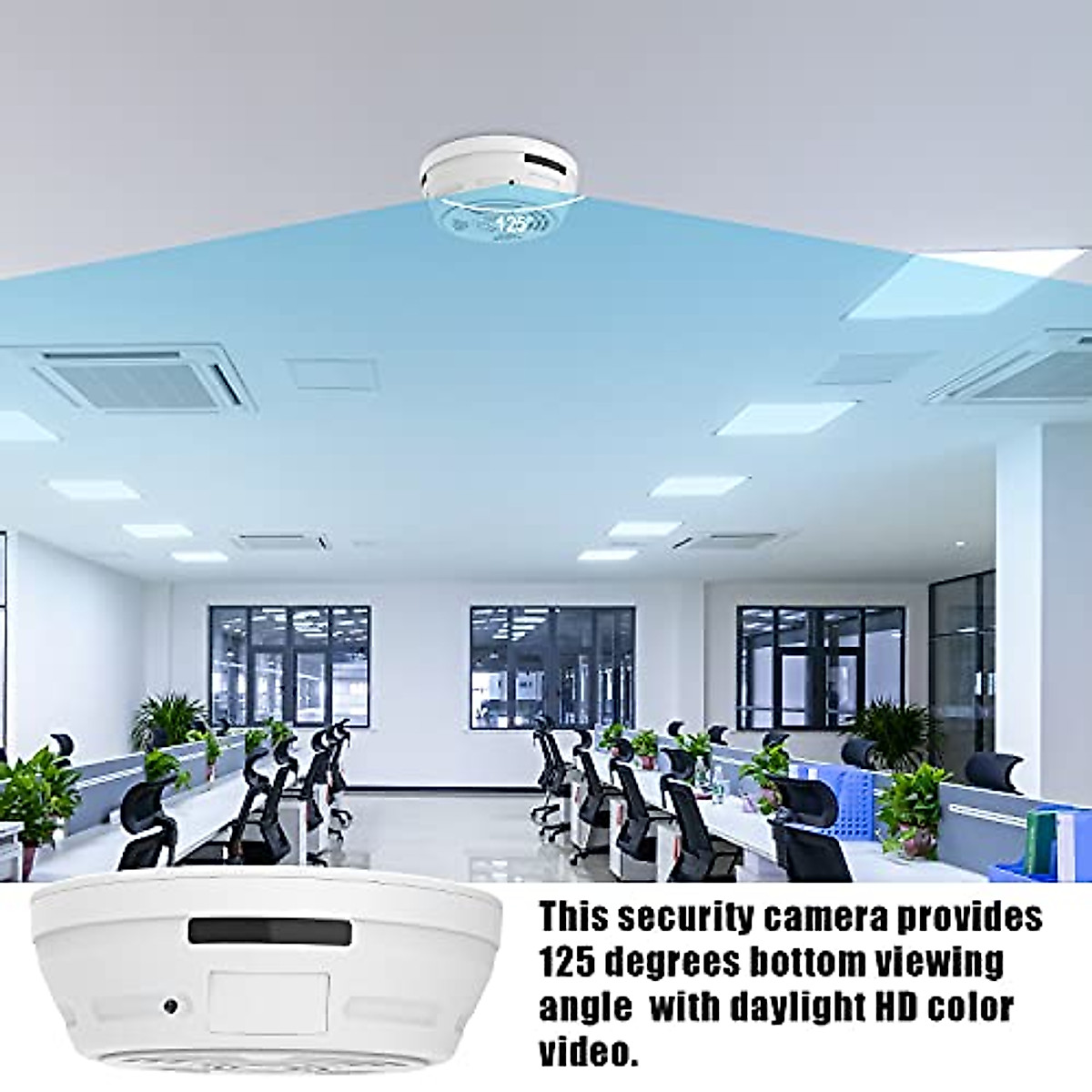 nanshiba Hidden Camera Smoke Detector, Spy Camera for Home Surveillance with Night Vision Motion Detection, 1080P Security Cameras Indoor Wireless, Nanny WiFi Cam, 180 Days Battery Power