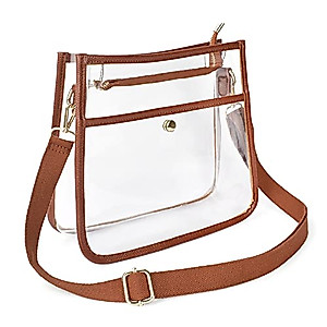 CLOUDMUSIC Clear Bag Stadium Approved Fashion Crossbody Plastic Hobo Purse For Girls Women Sports Events Concerts Clubs(05)