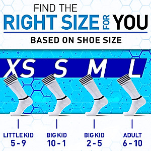 Franklin Sports Youth ACD Socks, White/Black, Small