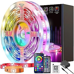 Jerritte LED Strip Lights 150ft, Smart LED Lights Kit Remote and App Controlled Music Sync RGB Color Changing LED Lights for Bedroom Room Home Décor