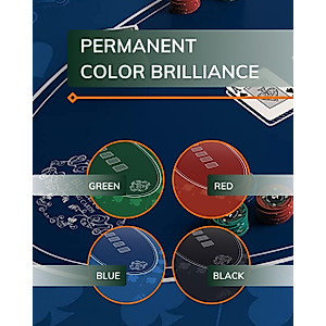 Bullets Playing Cards, Poker Layout, Table Top Mat 63" x 31.5", Deluxe Playing mat for Casino Night