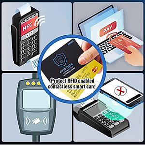 ANPKEC RFID Blocking Card, Contactless NFC Debit Credit Card Passport Protector for Men&Women, One Card Protects Entire Wallet/Purse, 5 Pack