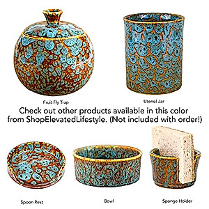 Fruit Fly Jar Trap - Decorative, Effective, Kid and Pet Friendly (Marbled Turquoise)